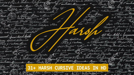 Harsh in Cursive ⚡ | 100+ Signature Ideas 2025